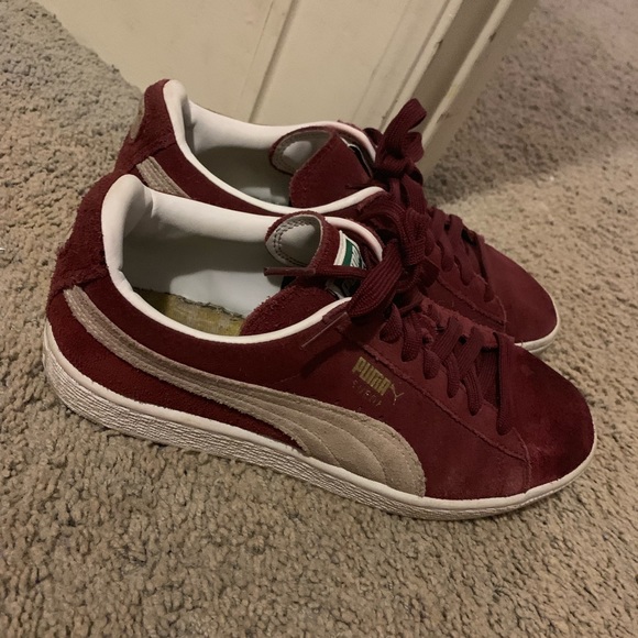 Puma | Shoes | Burgundy Puma Suede | Poshmark